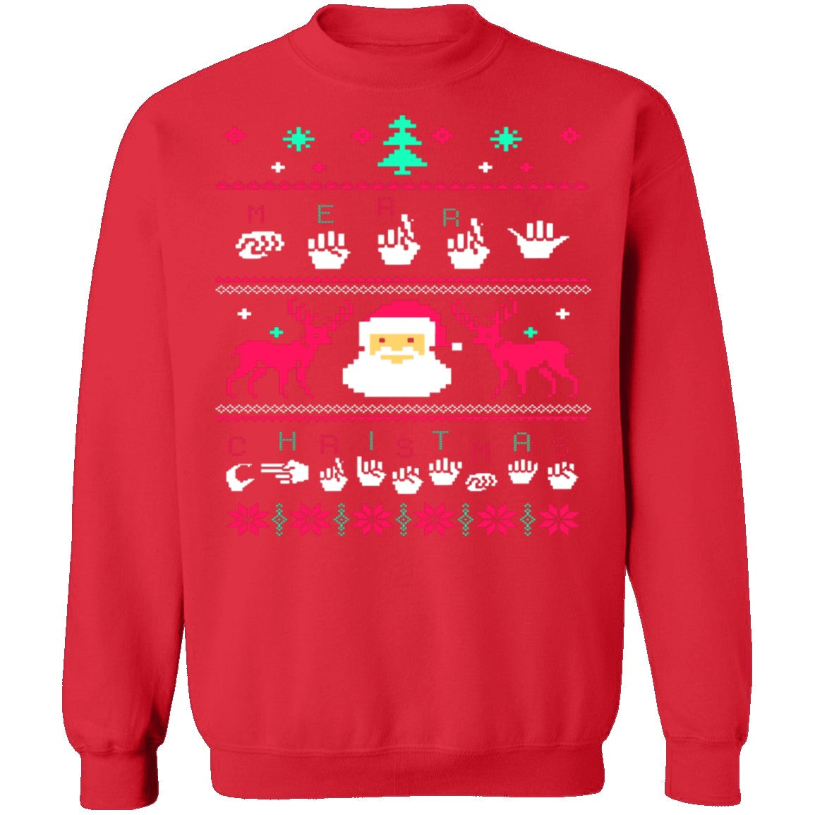 Sign Language Ugly Christmas Sweater - T-Shirt | Gnarly Tees